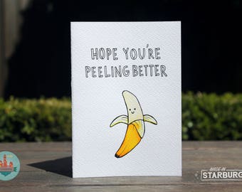 Feel better pun card | Etsy
