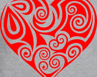 Swirl heart svg | Etsy