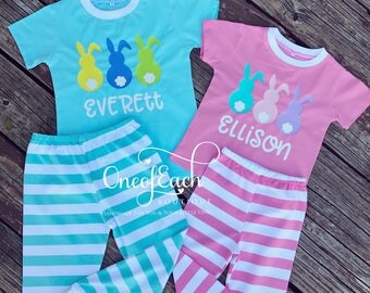 Kids easter pajamas | Etsy