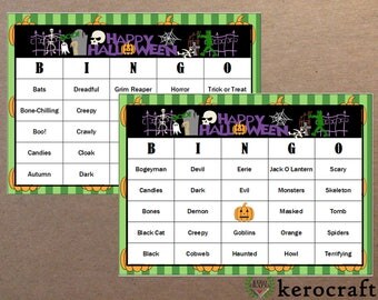 Halloween Bingo Game Printable Preschool and Kindergarten
