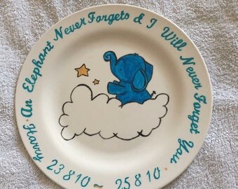 Handpainted Wedding Plate Hand Painted Peacock Feathers