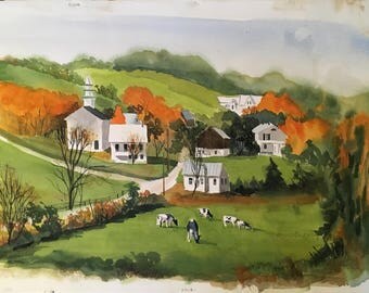 Vintage landscape | Etsy