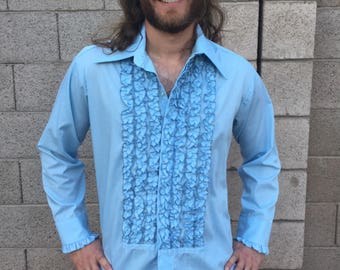 Ruffled tuxedo shirt | Etsy