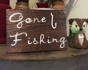 Gone fishing sign | Etsy
