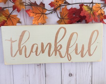 Thankful wood sign | Etsy
