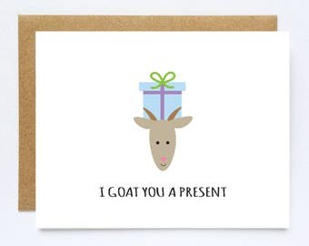 Goat birthday card | Etsy