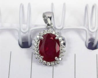 Natural ruby pendant | Etsy