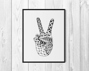 Peace sign poster | Etsy
