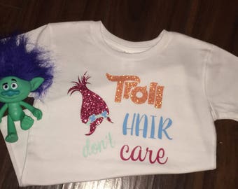 Trolls shirts girls trolls outfit poppy shirt troll hair