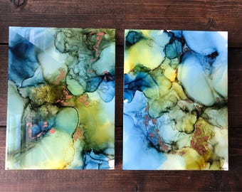 Alcohol ink painting | Etsy