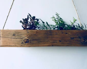 Wood hanging planter | Etsy