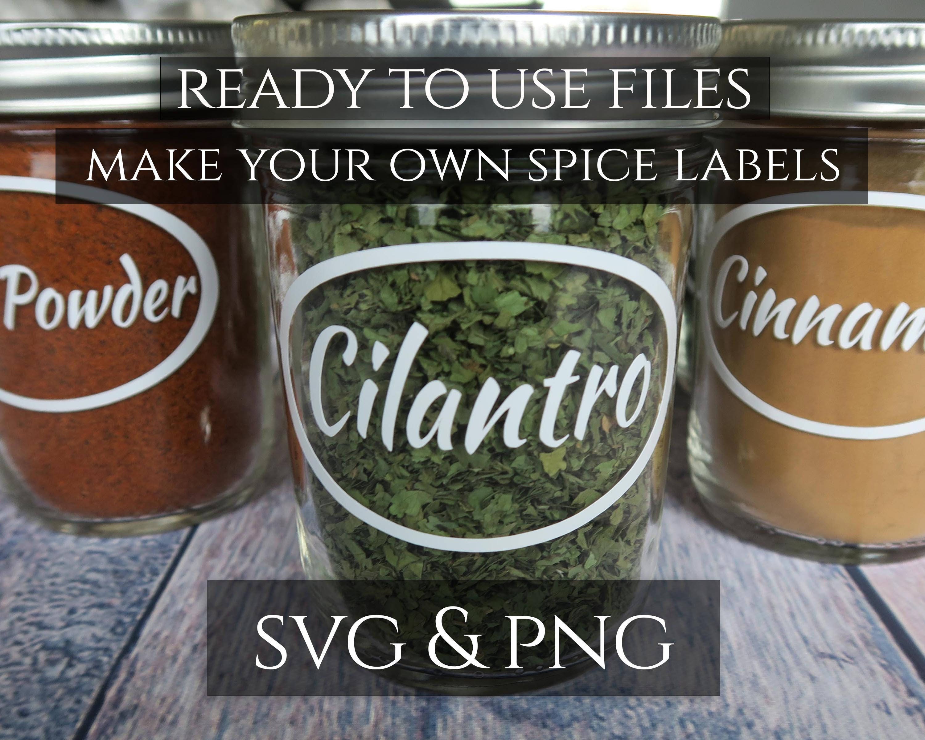Spice Jar Labels, Spices SVG, Kitchen SVGs, SVG Labels, Kitchen Labels ...