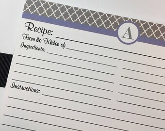 Purple recipe card | Etsy