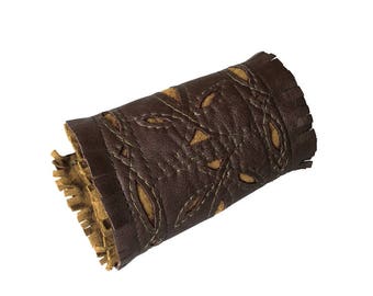 Leather forearm cuff | Etsy