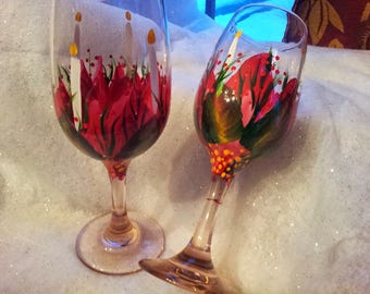 Painted wine glass | Etsy