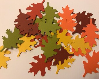100 Piece Fall Confetti Leaves Pumpkins & Acorns