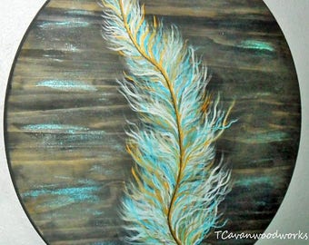 Feather painting | Etsy