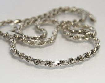 Silver rope chain | Etsy