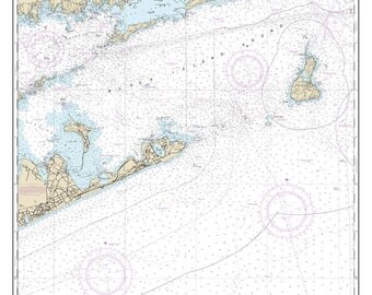 Print of Block Island 1914 Nautical Map