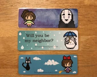 Ghibli bookmark | Etsy