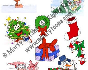 Christmas Santa and friends clip art set