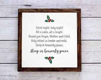 Silent night sign | Etsy