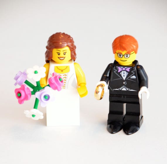 Custom Lego Minifigure Bridal Couple Wedding Lego Bride