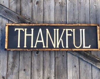 Thankful wood sign | Etsy