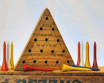 Wooden peg game | Etsy