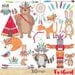 Tribal Woodland Animals Clipart-Tribal Clip Art Tribal Forest
