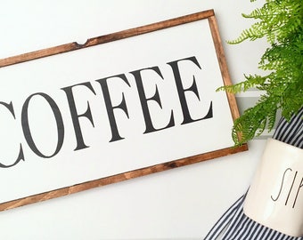 Coffee wood sign | Etsy
