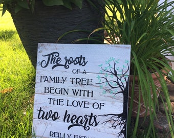 The ROOTS of a FAMILY TREE Begin with the Love of Two Hearts