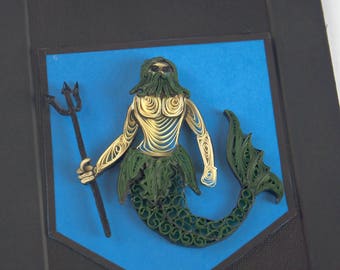 Merman with trident | Etsy