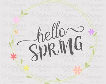 Hello spring svg | Etsy