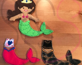 MERmaiD Paper Doll 5 pages to color and cut and play