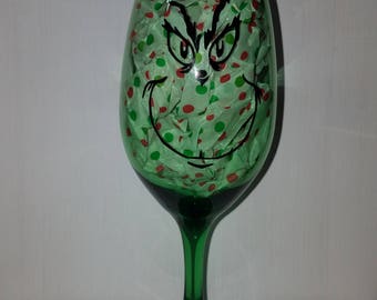 Grinch wine glass | Etsy
