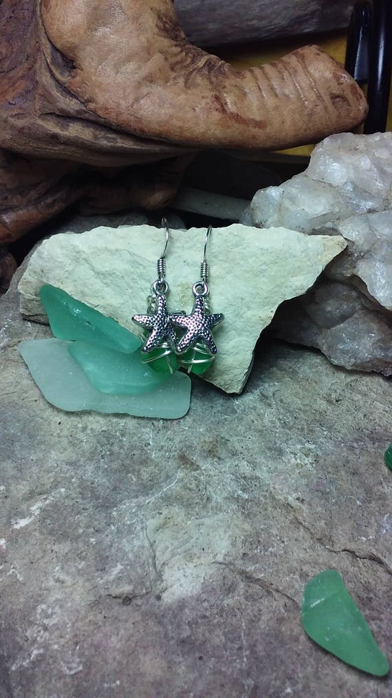 Sea Glass Earrings Lake Michigan Beach Glass Earrings