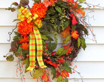 Rustic fall wreath | Etsy
