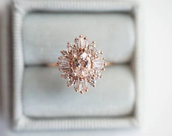 Pink morganite ring | Etsy