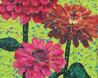 Zinnia paintings | Etsy