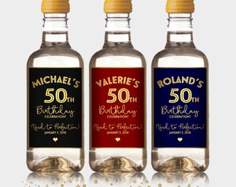 50th birthday labels | Etsy