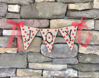 Christmas Banner JOY to the WORLD Garland Decoration