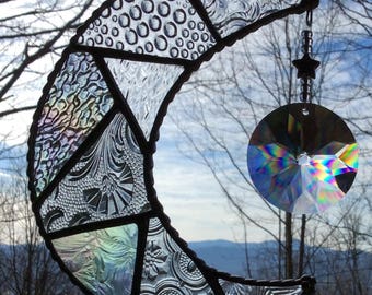 Stained glass moon | Etsy