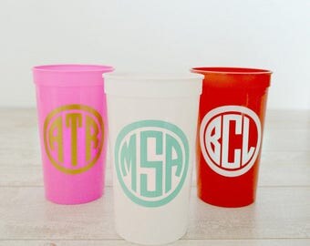 Monogram cups | Etsy