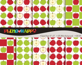 Christmas Patterns Trees Clip art Digital Papers Red Pink