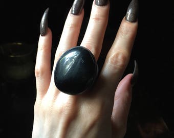 Obsidian rings | Etsy
