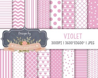 Digital Paper Violet Digital Paper Pack Digital Scrapbooking