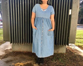 90s denim dress | Etsy