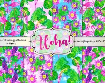 Tropical digital papers: TROPICAL SUMMER with