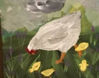 Chicken folk art | Etsy